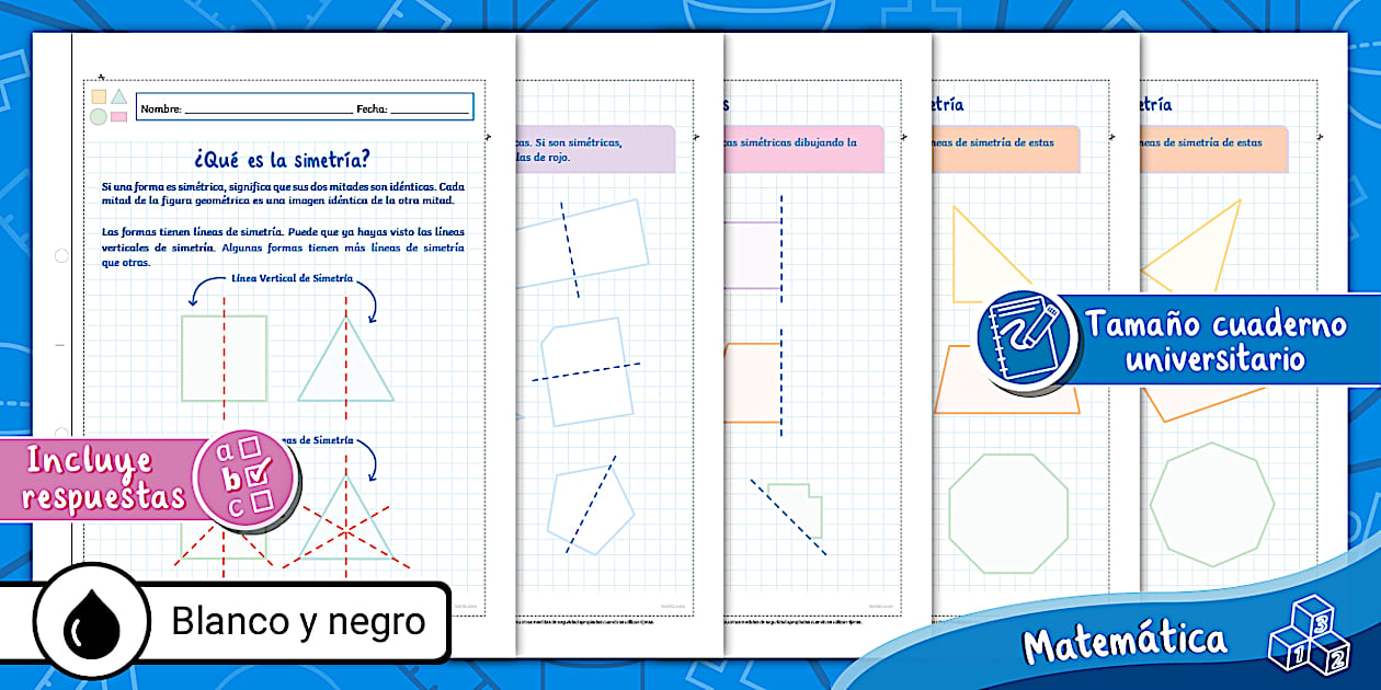 Líneas de Simetría | Geometría | Matemáticas | 4.° básico