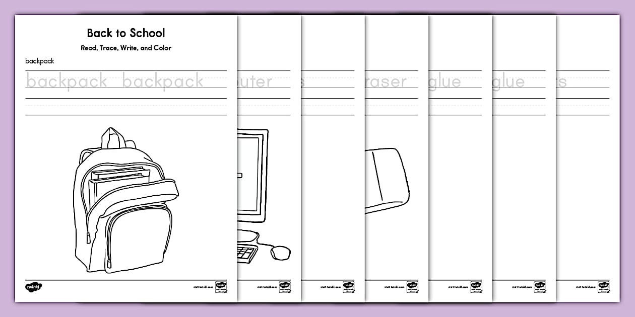 Trace and Color Worksheet Sheets for Kids | Twinkl USA