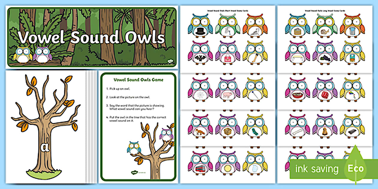 Short Vowel Sounds - Owls Sorting Game (teacher made)