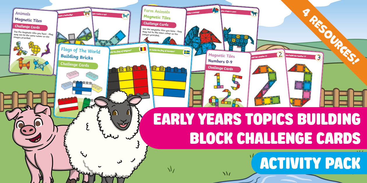 Early Years Topics Building Block Challenge Cards Activity Pack