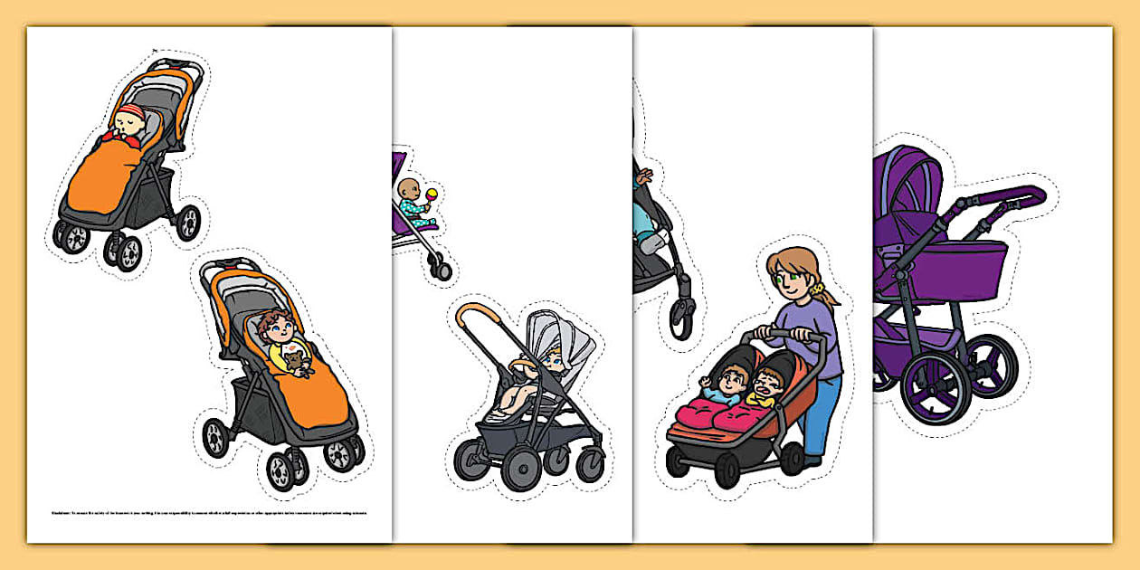 Pushchair Display Cut-Outs (teacher made) - Twinkl