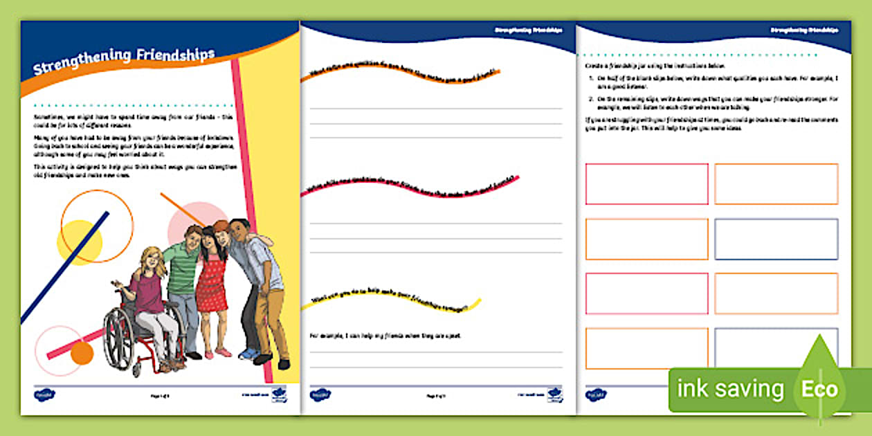 Strengthening Friendships - Social Skills (teacher made)