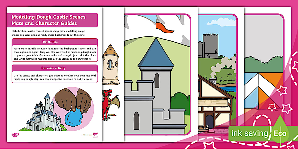 Modelling Dough Castle Scenes Mats and Character Guides