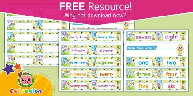 FREE CoComelon: Numbers Read and Write the Room Activity