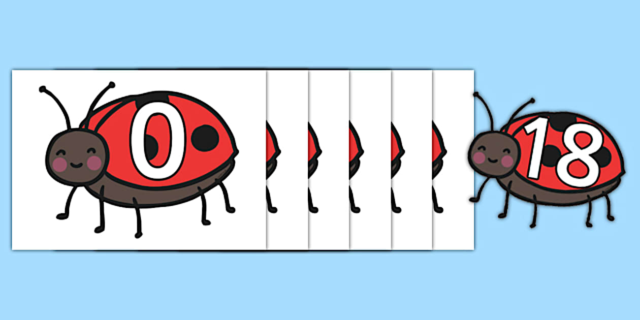 Numbers 0-20 on Ladybugs (teacher made) - Twinkl