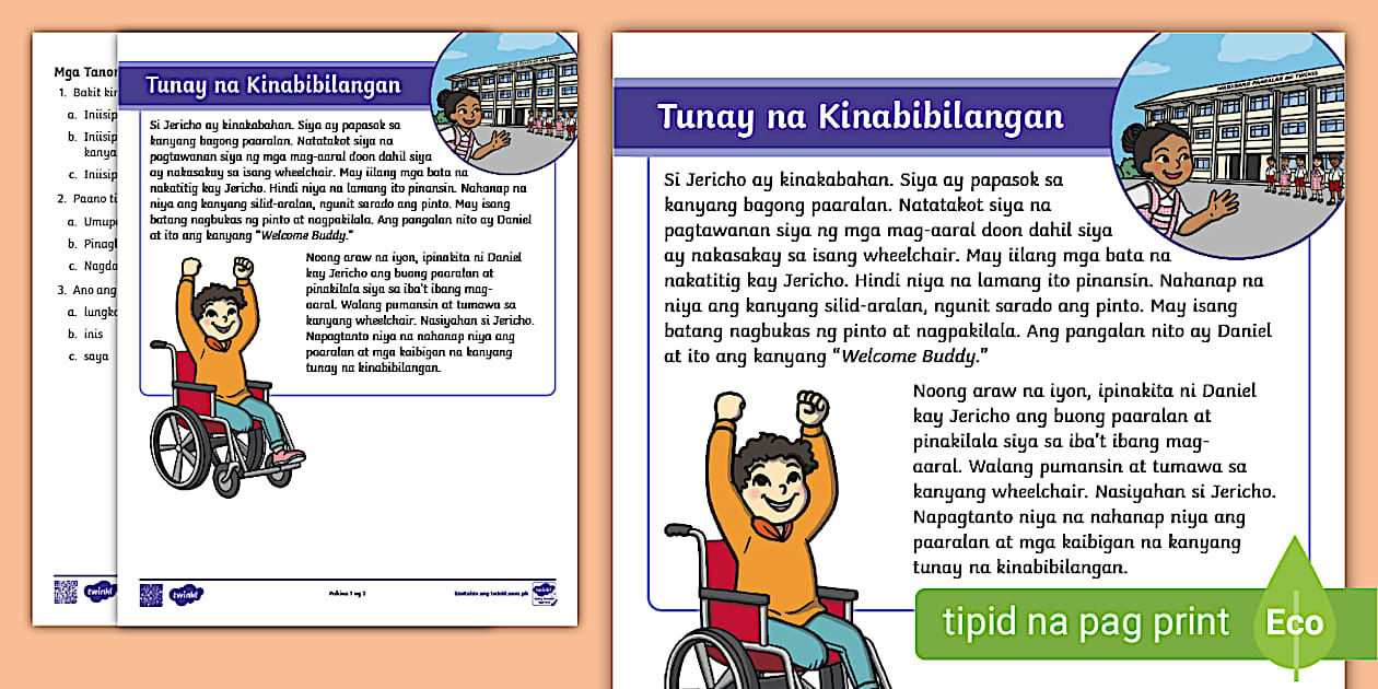 Pagbasa at Pag-unawa: Tunay na Kinabibilangan | Twinkl