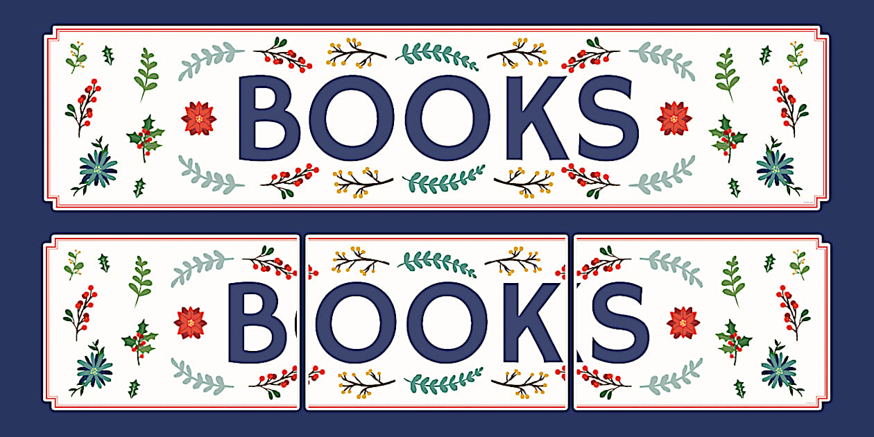 Winter Botanicals Themed Books Display Banner (teacher made)