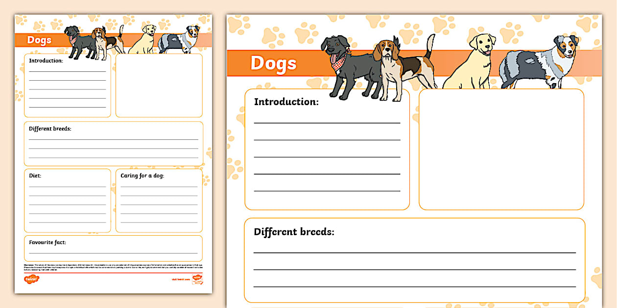 Dogs Non-Chronological Report Template
