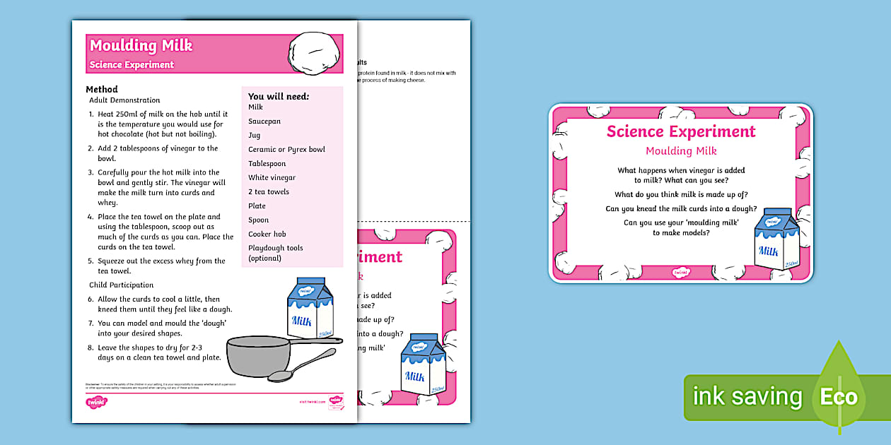 EYFS Moulding Milk Science Experiment and Prompt Card Pack