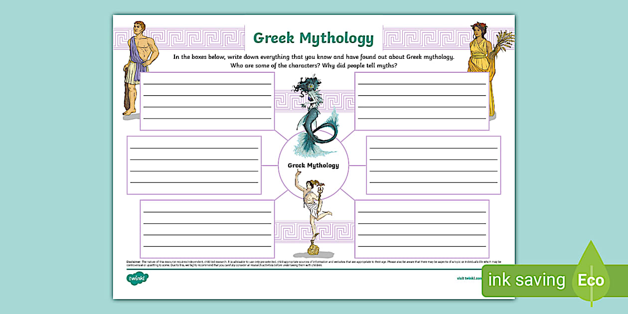 Greek Mythology Mind Map (Hecho por educadores) - Twinkl