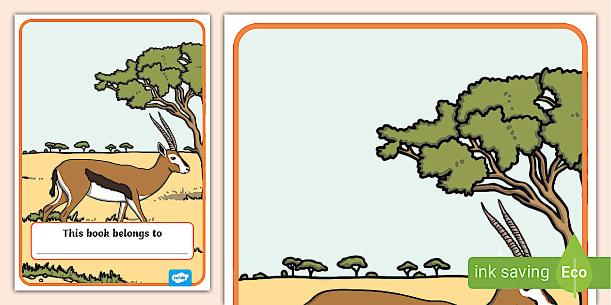 Gazelle-Themed Book Cover | Twinkl | Stationery | KS1