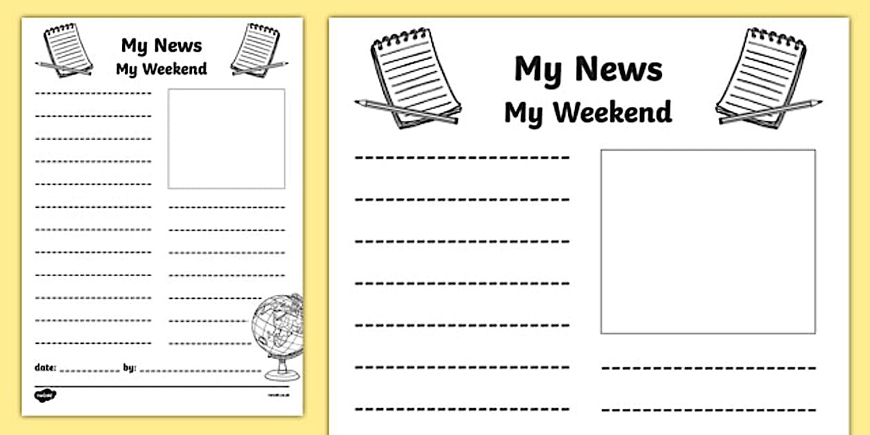 Editable My Weekend Newspaper Writing Template - Twinkl