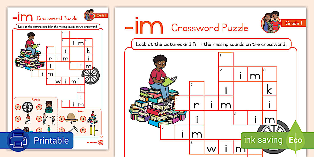 Grade 1 Phonics Crossword Puzzle -im