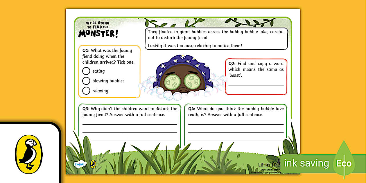 FREE! - ‘We’re Going to Find the Monster’ Comprehension Activity