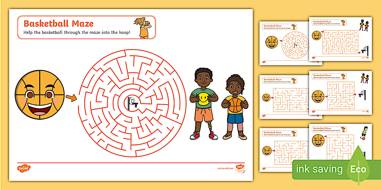 Basketball Maze Activity Worksheets | Twinkl Games - Twinkl