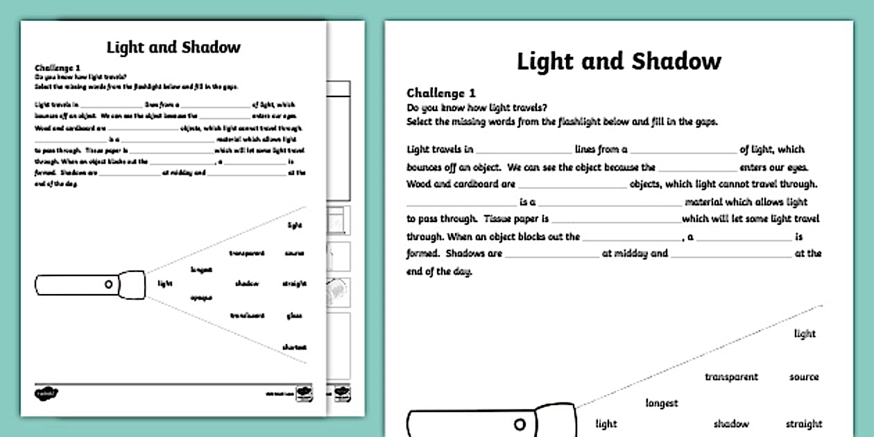 Light And Shadow Worksheet Groundhog Day Twinkl Twinkl