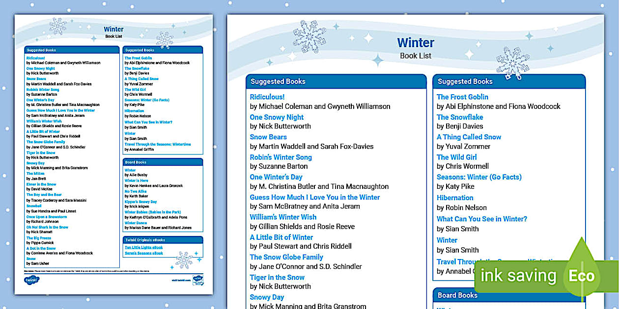Winter Book List | Reading | Twinkl - Twinkl