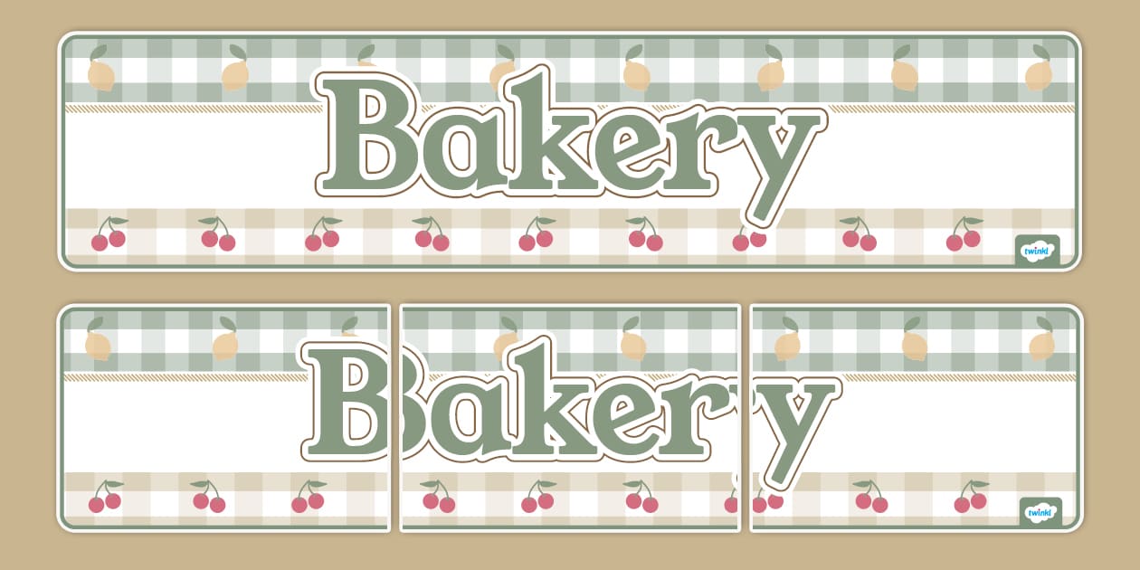 Checkered Charm Themed Bakery Display Banner (teacher made)