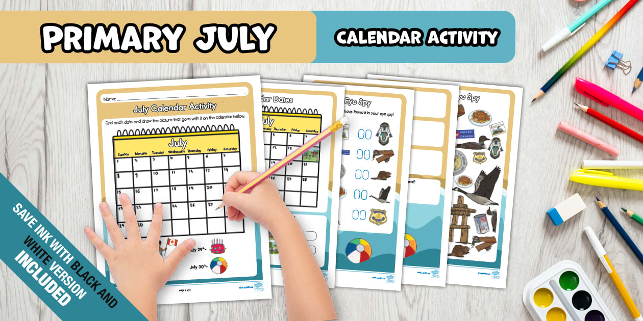 Primary July Calendar Activity