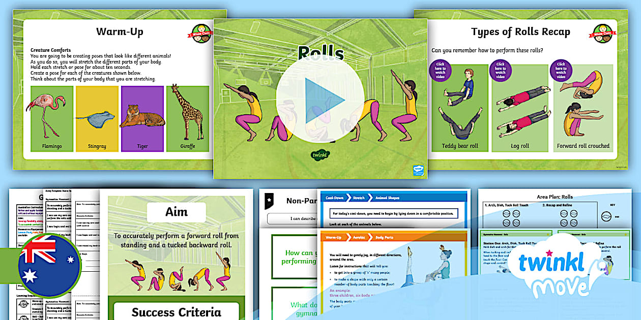 Move PE Year 3 Gymnastics: Movement Lesson 2: Rolls Lesson Pack