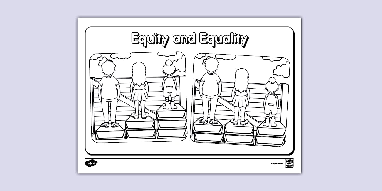 Equity and Equality Colouring Sheet (teacher made) - Twinkl