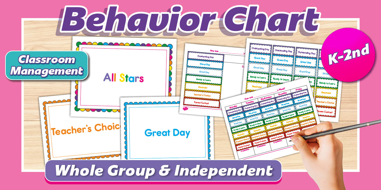 Rainbow Clip It Behavior Chart for PreK | Twinkl USA
