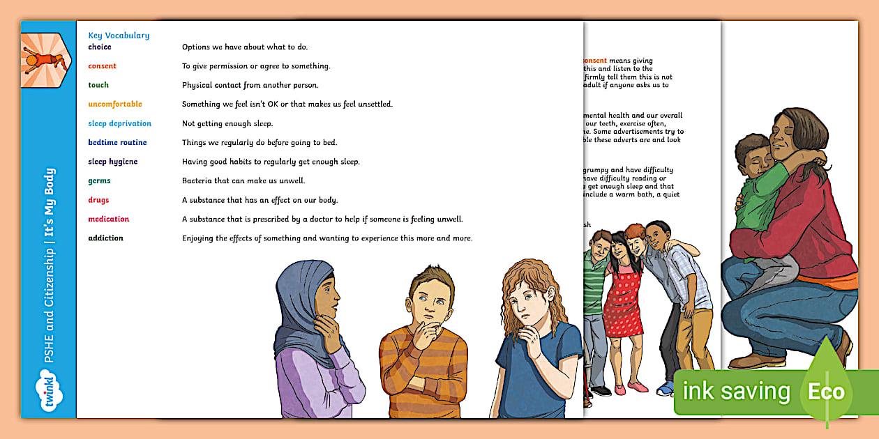 PSHE: LKS2 It's My Body - Knowledge Organiser (teacher made)