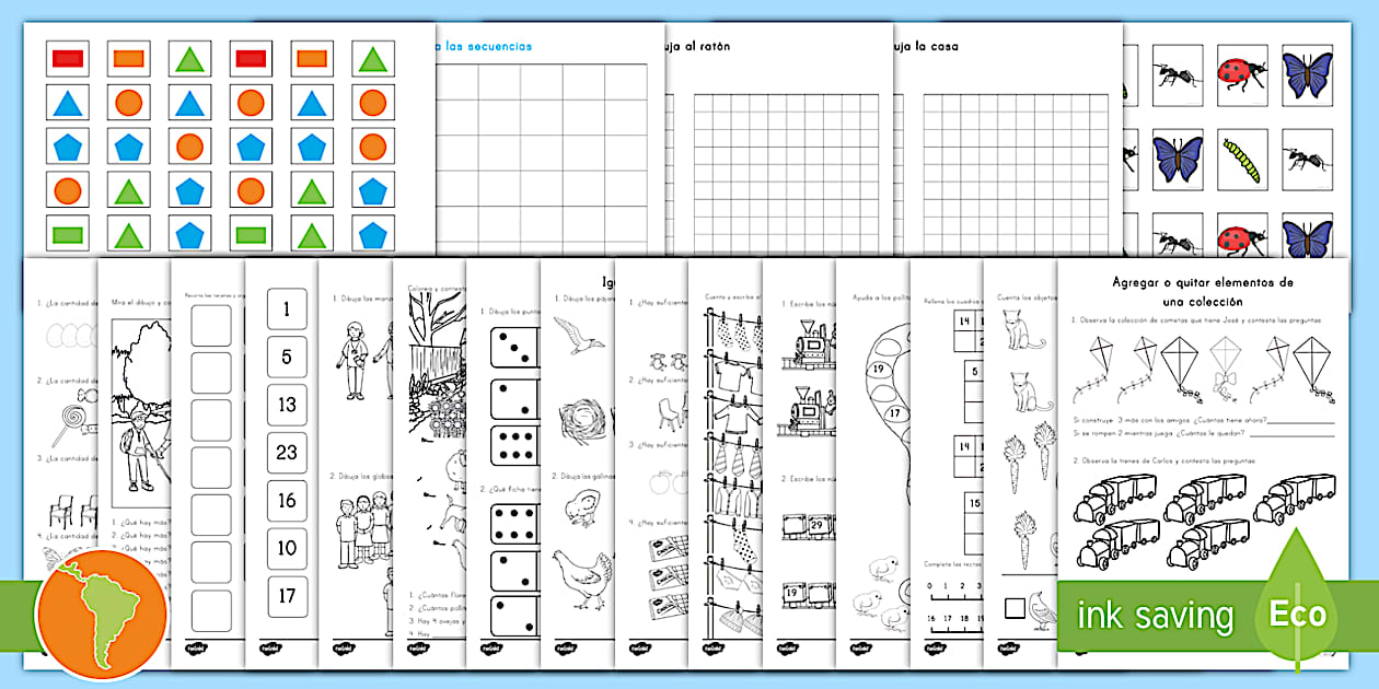 Material para usar en casa para preescolar de matematicas