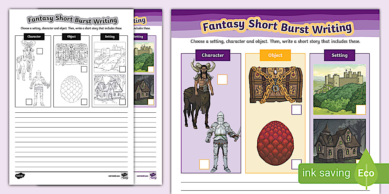 Fantasy Short Burst Writing Template