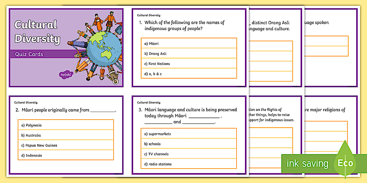 Cultural Diversity Quiz - Inclusive Resources (Teacher-Made)
