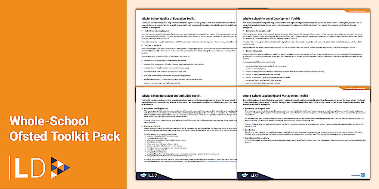 Whole-School Ofsted Toolkit Pack (Hecho por educadores) Whole-School Ofsted Toolkit Pack (Hecho por educadores)