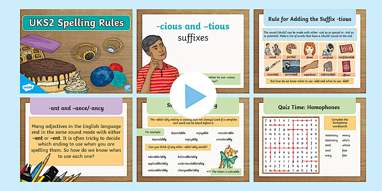 UKS2 Spelling Rules PowerPoint - Twinkl
