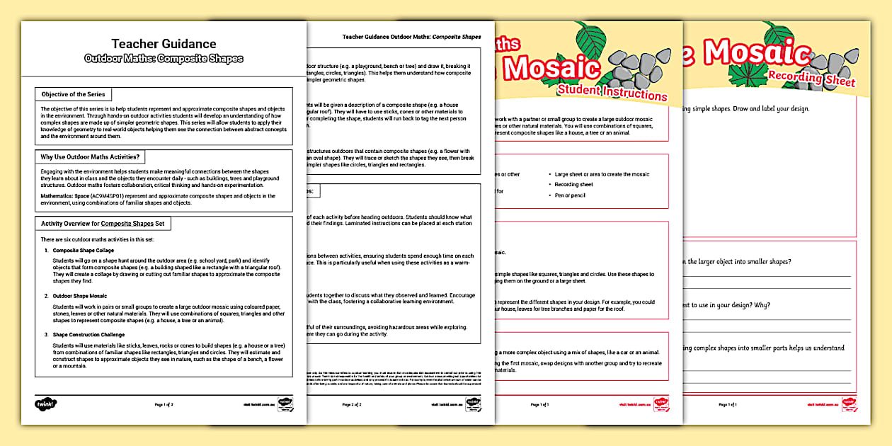 Outdoor Maths: Shape Mosaic (teacher made) - Twinkl