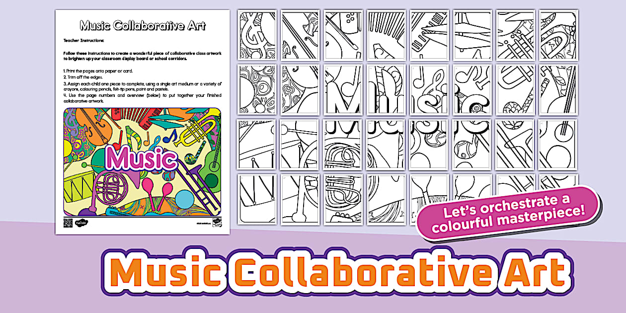 * NEW * Music Collaborative Colouring Activity - Twinkl