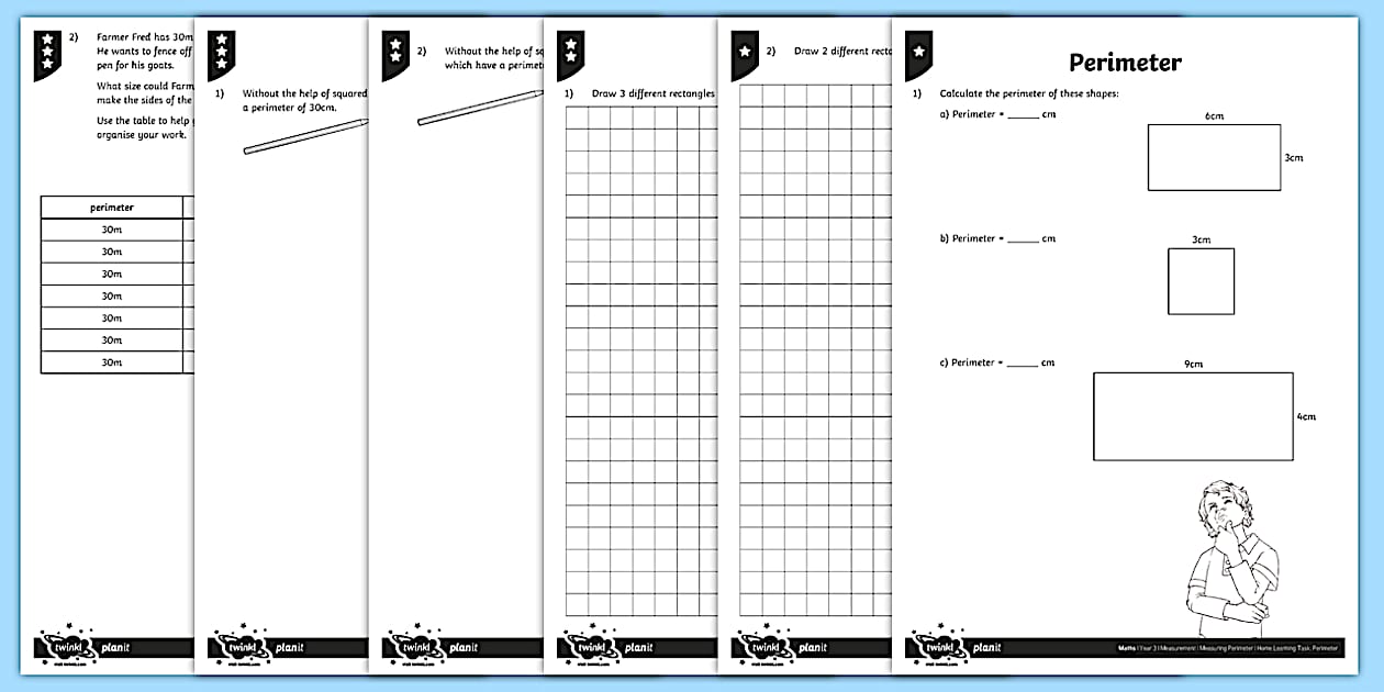 PlanIt Maths Y3 Measurement Perimeter Home Learning Tasks
