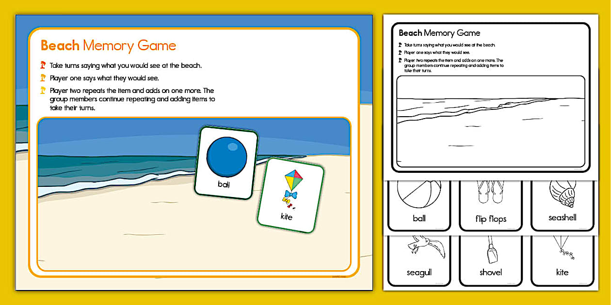 Beach Memory Games | National Beach Day | Twinkl USA