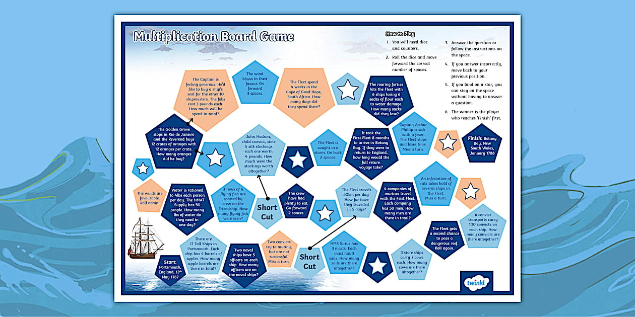 Eleven Tall Ships Multiplication Board Game (Teacher-Made)