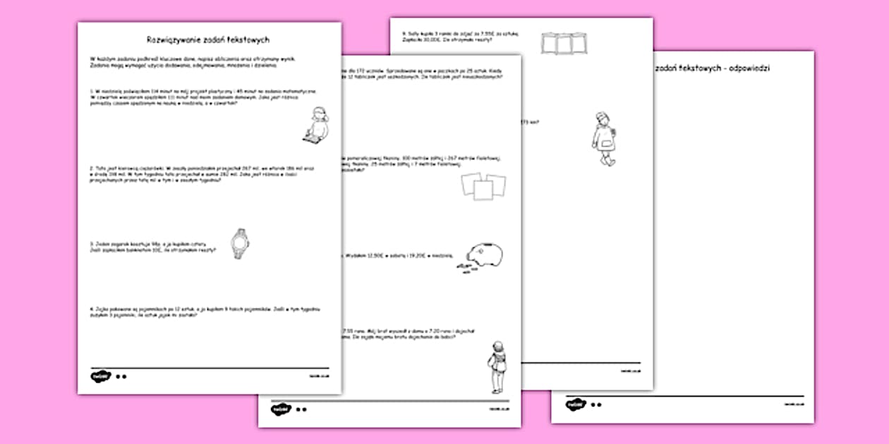 Higher Ability Differentiated Two-Step Maths Word Problems Polish