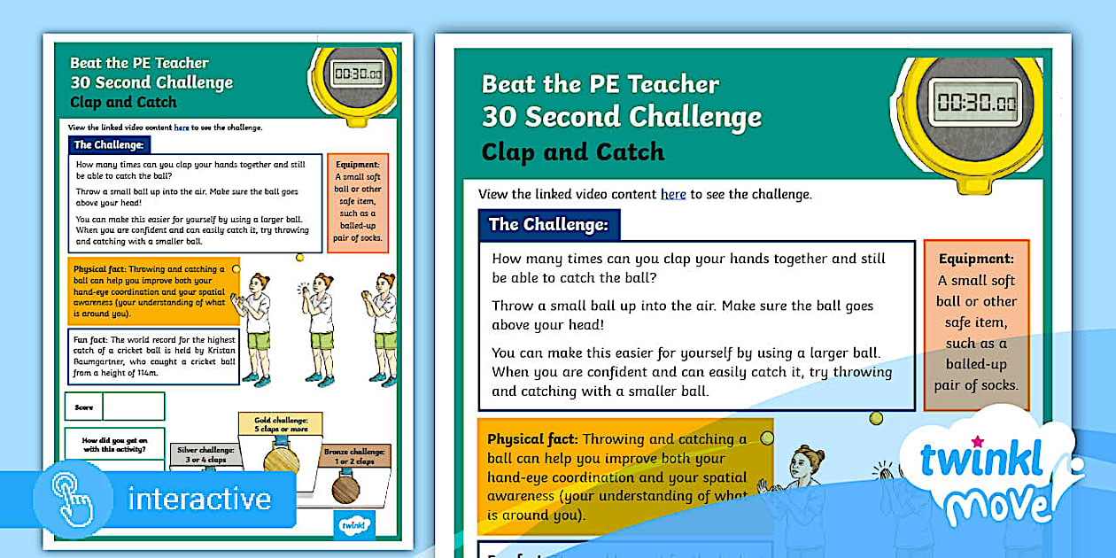 Beat the PE Teacher - PE Challenge at Home - Interactive PE