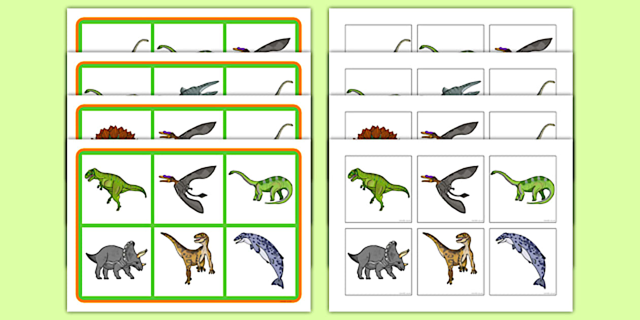 Realistic Dinosaurs SEN Matching Mat - Twinkl