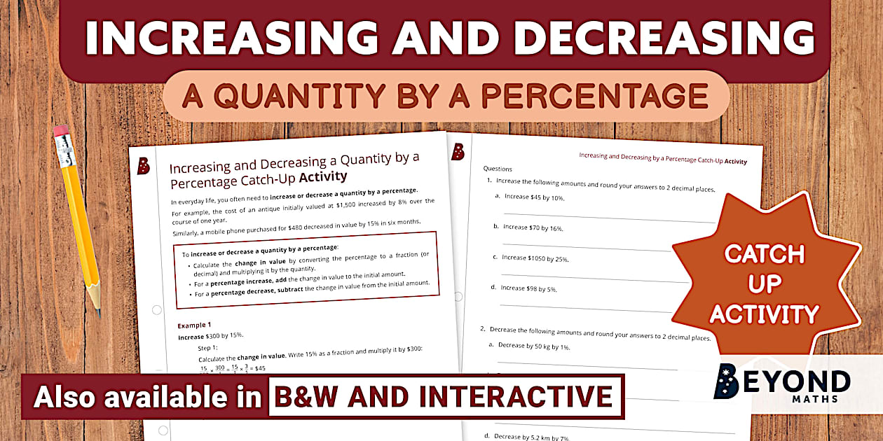 Increasing and Decreasing by a Percentage Catch-Up Activity