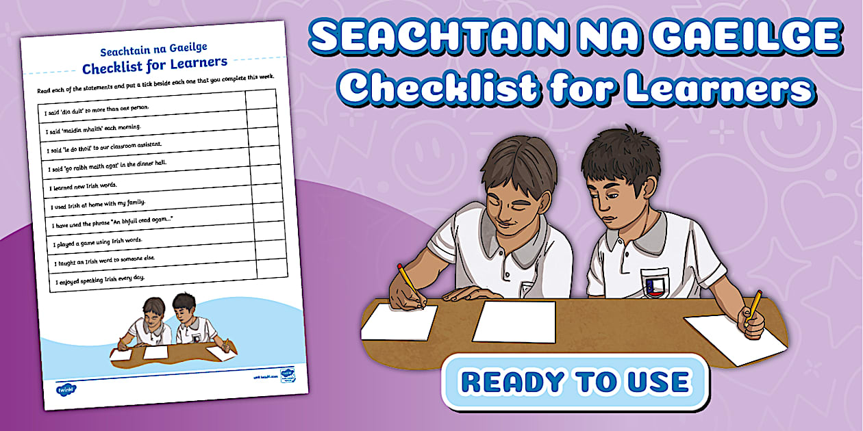 Seachtain na Gaeilge Checklist for Learners