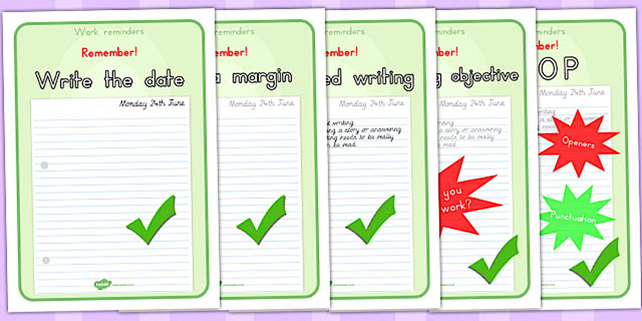 Literacy Work Reminder Posters (professor feito) - Twinkl