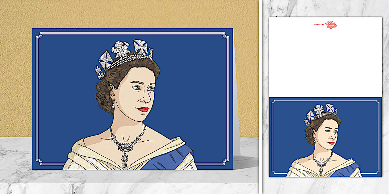 Young Queen Elizabeth II Card | Twinkl Party - Twinkl