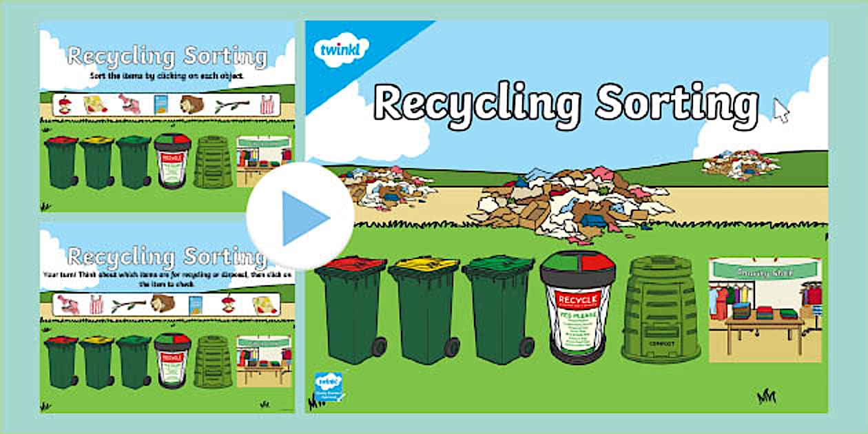 Recycling Sorting Interactive PowerPoint (teacher made)