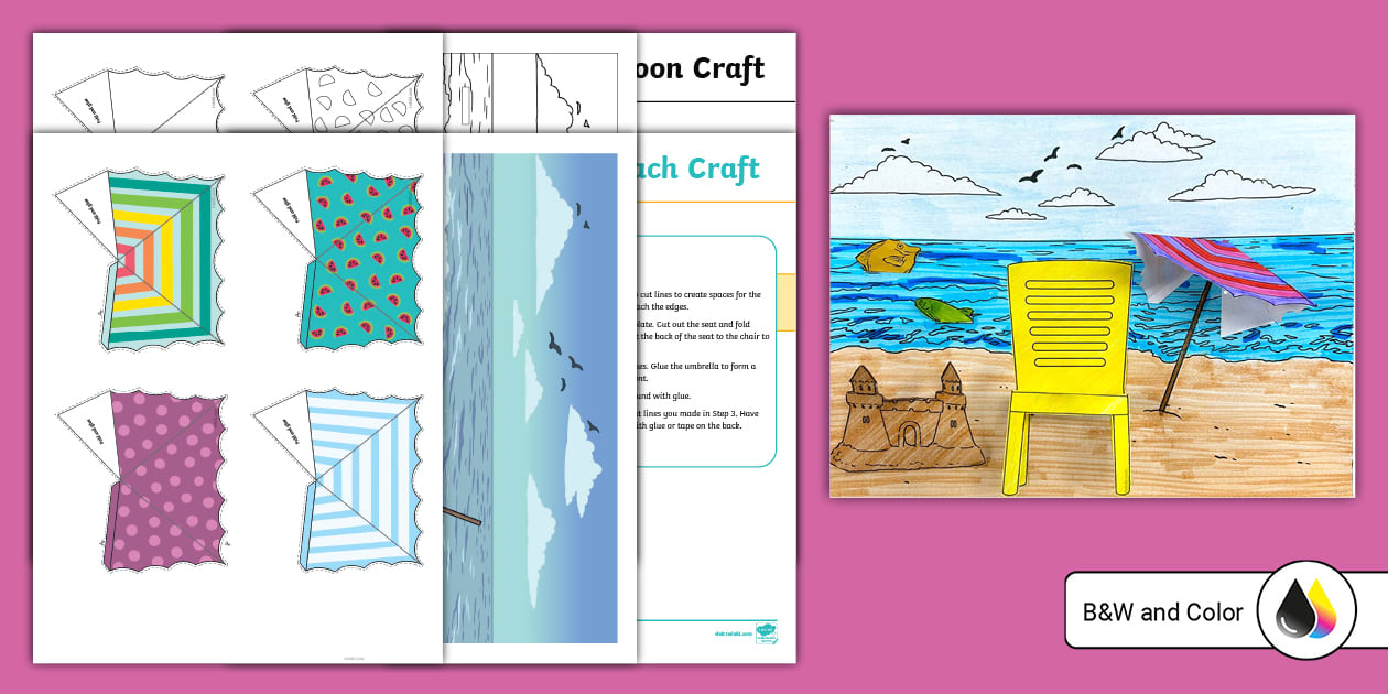 3D Summer Beach Craft - Twinkl