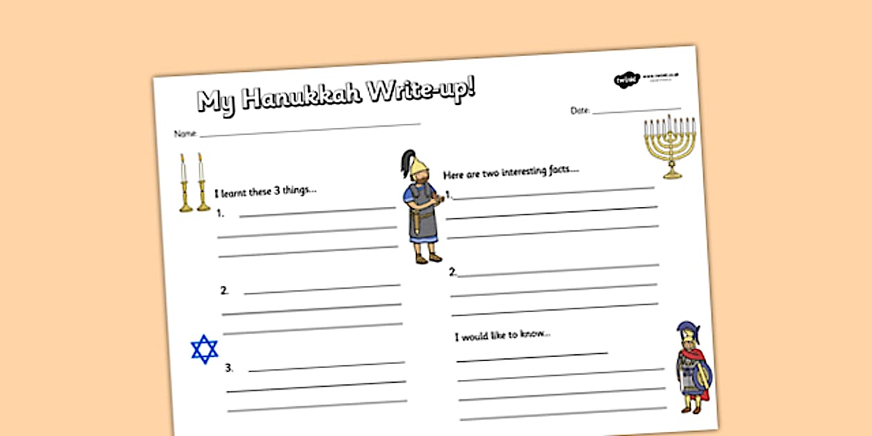 Hanukkah Worksheets for Writing Activities | Twinkl - Twinkl