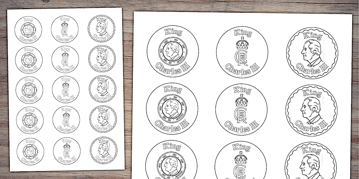 King Charles III Printable Colouring Badges | Twinkl Party