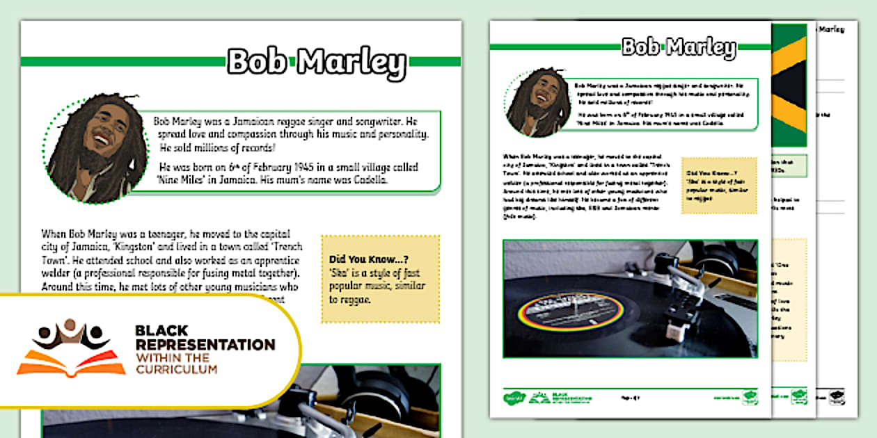 KS2 Bob Marley Reading Comprehension (teacher made) - Twinkl