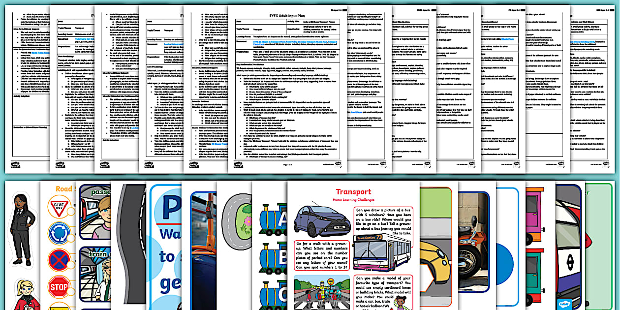 EYFS Transport Adult Input Planning Pack (Ages 3-4) | Twinkl